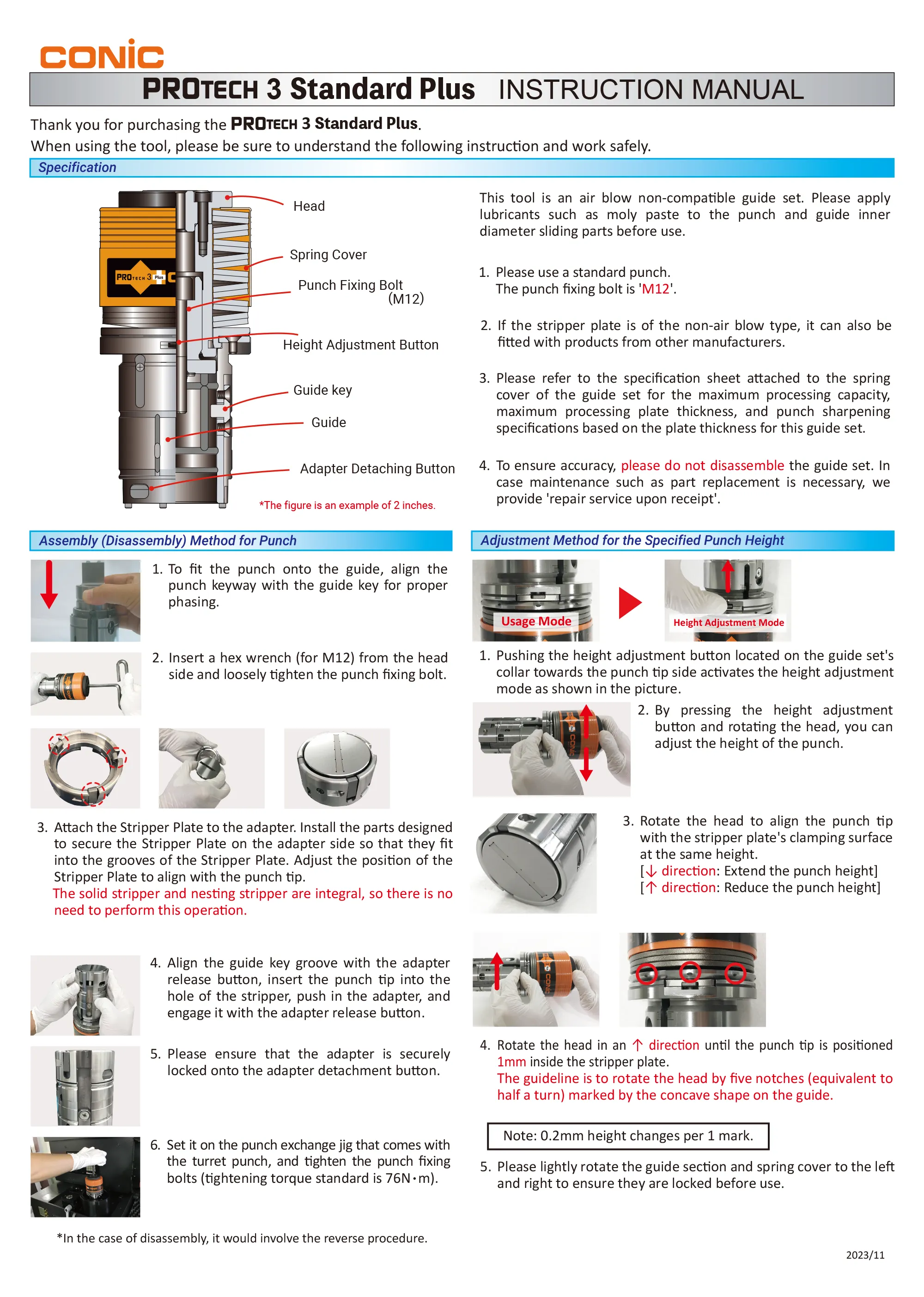 Tooling manual | PUNCHING | CONIC